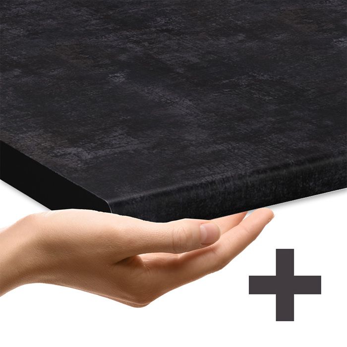 Meuble bas d'angle Fame-Line, 80.5cm , PT Anthracite, Panneau en chêne ...