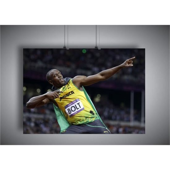 Poster usain bolt Sprint champion olympique dab ciel victoire légende ...