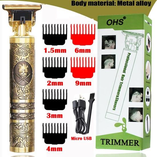 Tondeuse à cheveux électrique sans fil Vintage T9 0MM, professionnel pour hommes, 2022 A11 ...