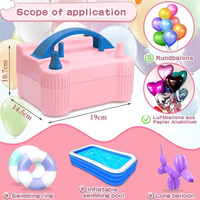Pompe à Ballon électrique, 600W Gonfleur Ballon Electrique avec Double ...