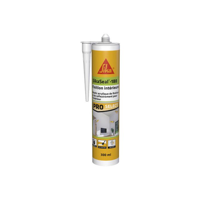Mastic SIKA Sikaseal-188 Finition intérieure - Blanc - 300ml ...