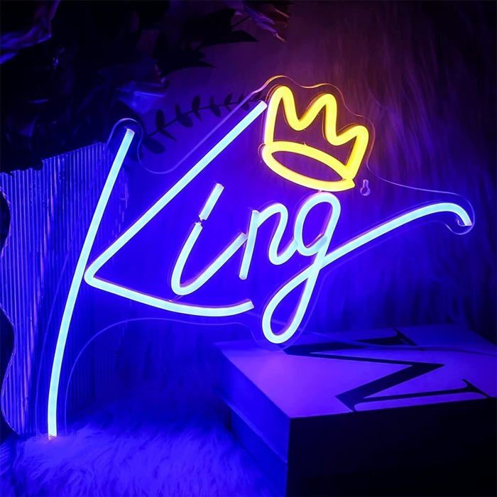 One Color King Crown Enseigne Au Néon Led Modélisation Lumière Lettres ...