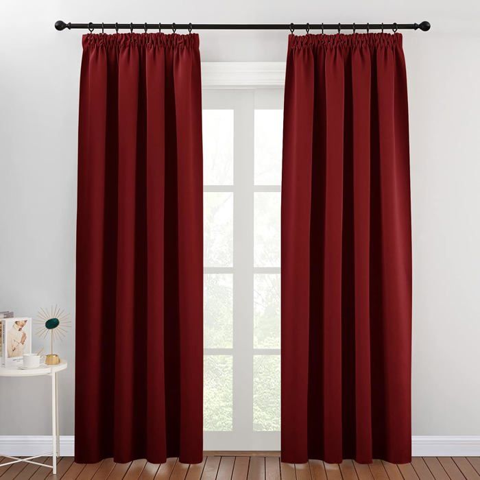 Rideau Rouge Noel - Rideau Occultant Thermiques Draperies Epais Double ...
