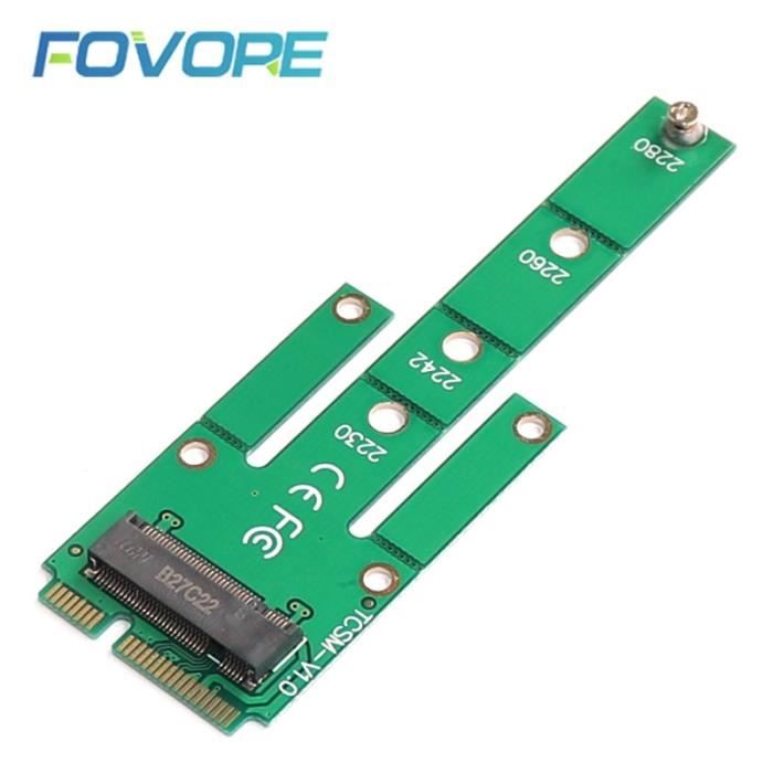 Adaptateur mSATA vers M.2 NGFF, carte de conversion 6.0 Gb-s, SATA Bus SSD B Key vers mSATA Male ...