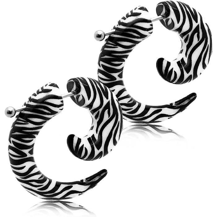 2 Faux Fake-Plug Tunnel Ecarteur En Bâton En Spirale Piercing Taper ...