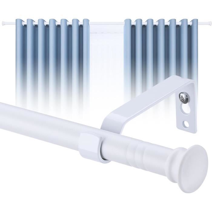 Tringle À Rideaux Extensible De 16 Mm - Blanc Mat - 76-224 Cm - Montage ...