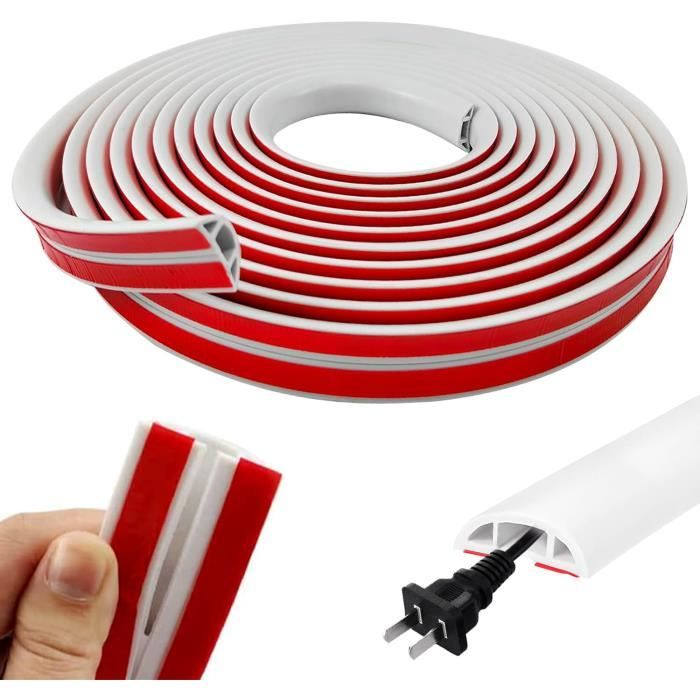 8M Cache Cable Tv Mural Blanc,30 X 10 Mm Goulotte Passe Cable Flexible ...