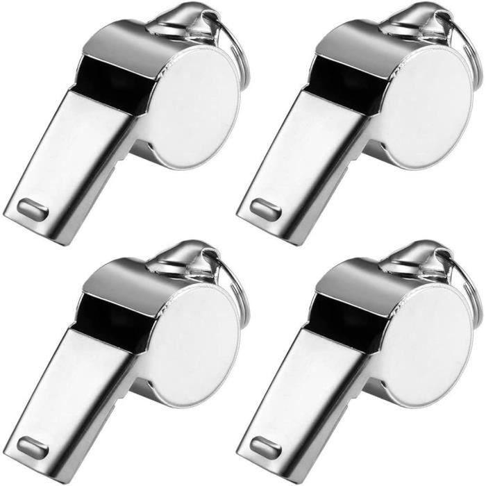 4 pièces sifflet en acier inoxydable, sifflet de sport en métal sifflet ...