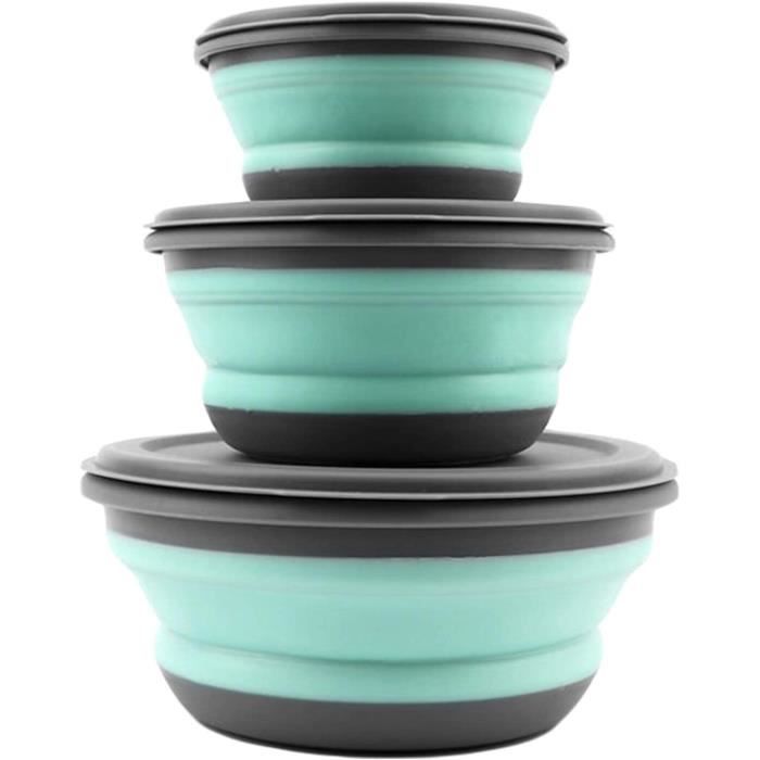 Ensembles Silicone Pliant Lunch BoxEnsembles Camping Pliant Box 3 PCS ...
