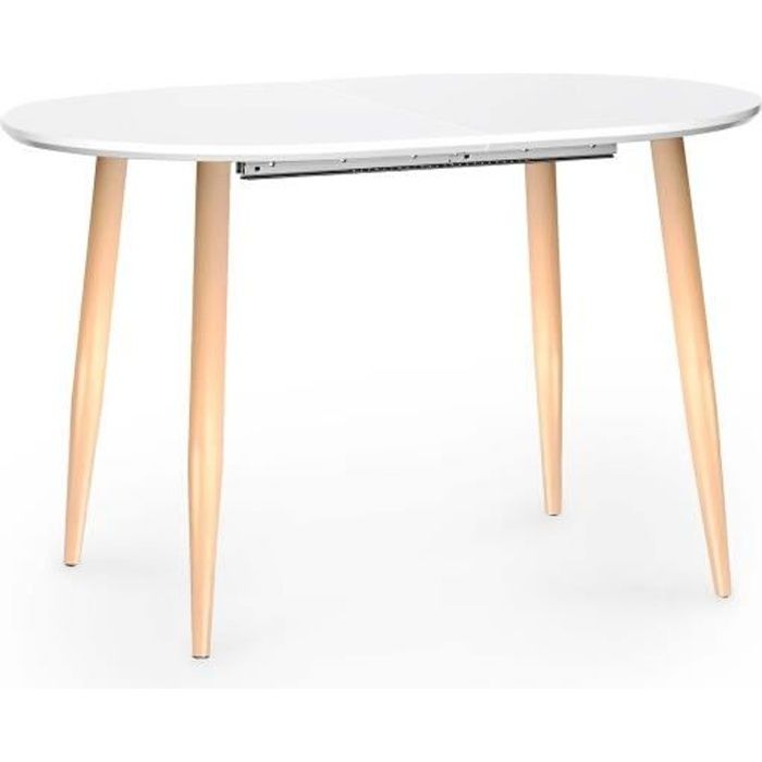 Table scandinave extensible blanche 6 personnes AGATHE - Cdiscount Maison