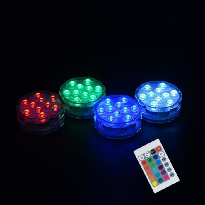Lampe Submersible à 10 Led avec télécommande, rvb, fonctionnement à ...