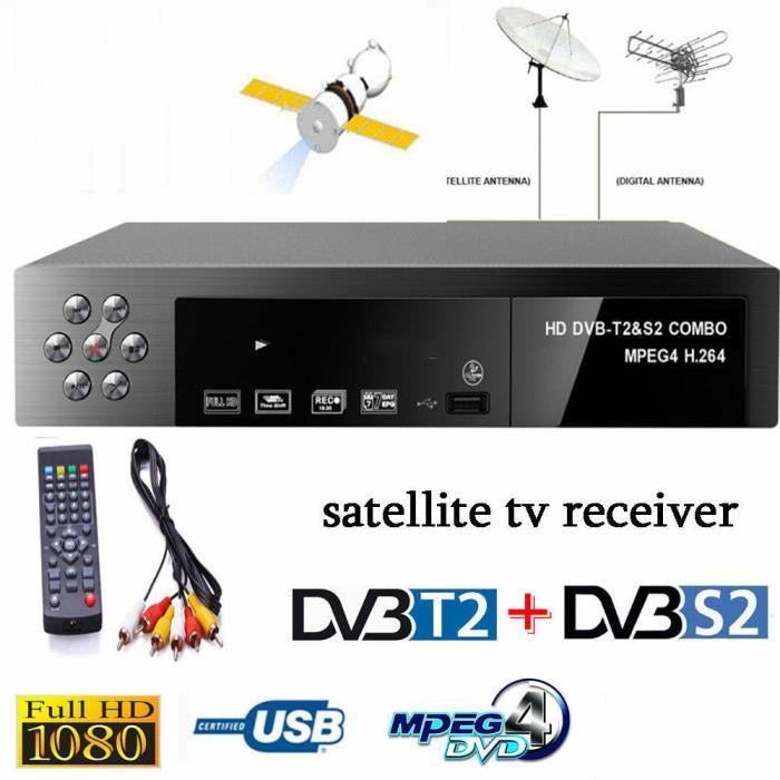 Récepteur décodeur intelligent TV numérique DVB-T2 + DVB-S2 1080P avec ...