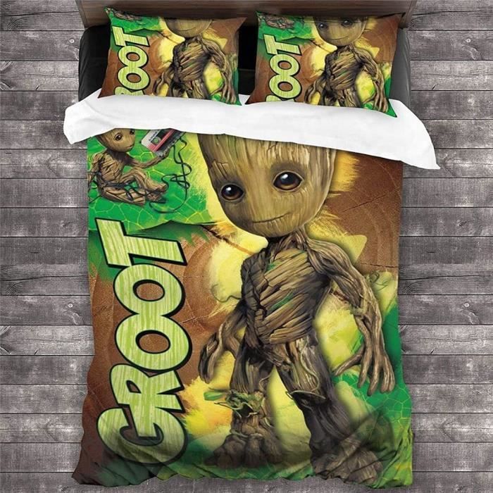 Housse de couette - Baby Groot - 140x200cm - Multicolore - Synthétique ...