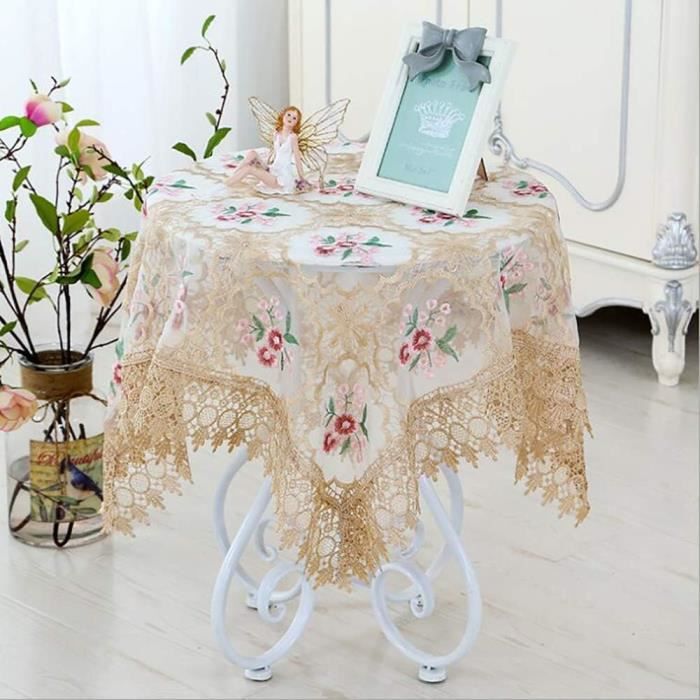 Brodé Couverture De Table,Dentelle Poussière-Preuve Nappes,Rectangle ...