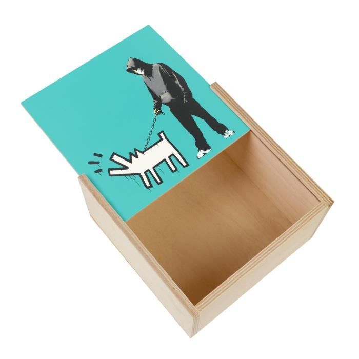 Boite Coffret en Bois - Banksy Choose Your Weapon Chien Bleu Graffiti ...