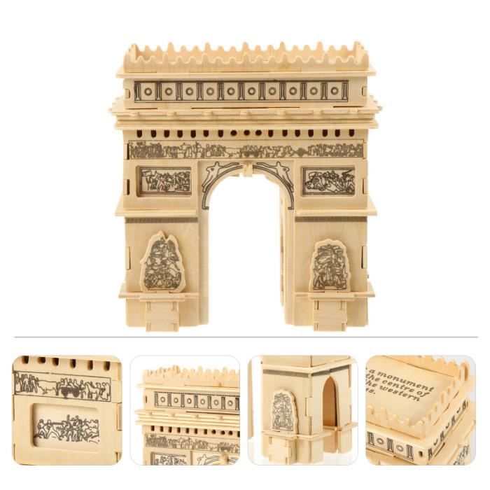 1 Set 3D Triomphal Arc Puzzle En Bois Puzzle Créatif Puzzle Éducatif ...