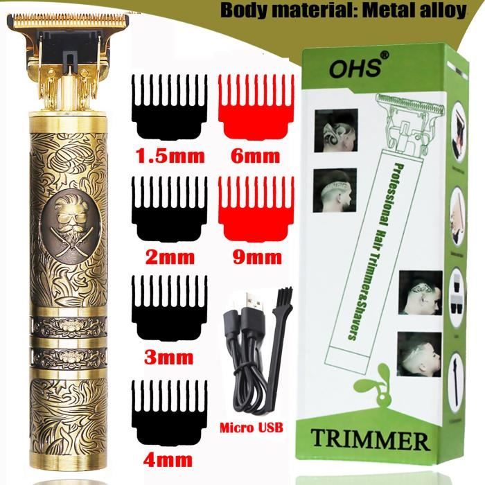 Tondeuse à cheveux électrique sans fil Vintage T9 0MM, professionnel pour hommes, 2022 A11 ...