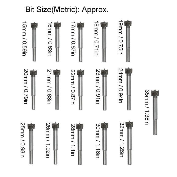 16Pcs Forstner Drill Bits - SURENHAP - Punching Bit Of hinge drilling ...