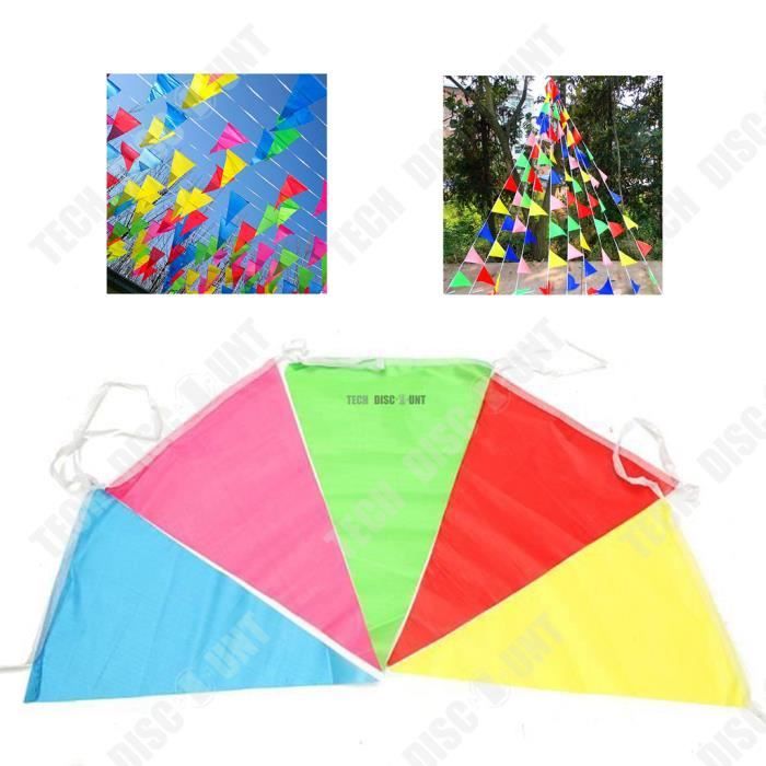 Banderole - TD® - Fanions Triangles - Multicolore - 80 mètres ...