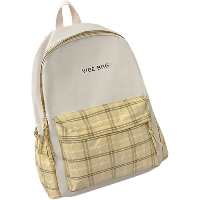 Sac À Dos Pour Fille - Motif À Carreaux - Avec Fermeture Éclair[H6920 ...