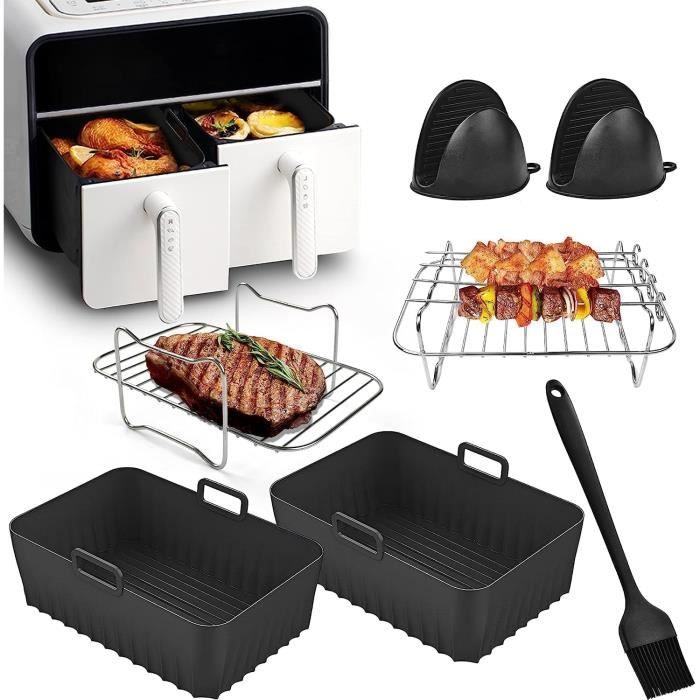 Accessoires Pour Air Fryer - Ensemble D'Accessoires Pour Friteuse À Air Double Zone Pour Ninja ...