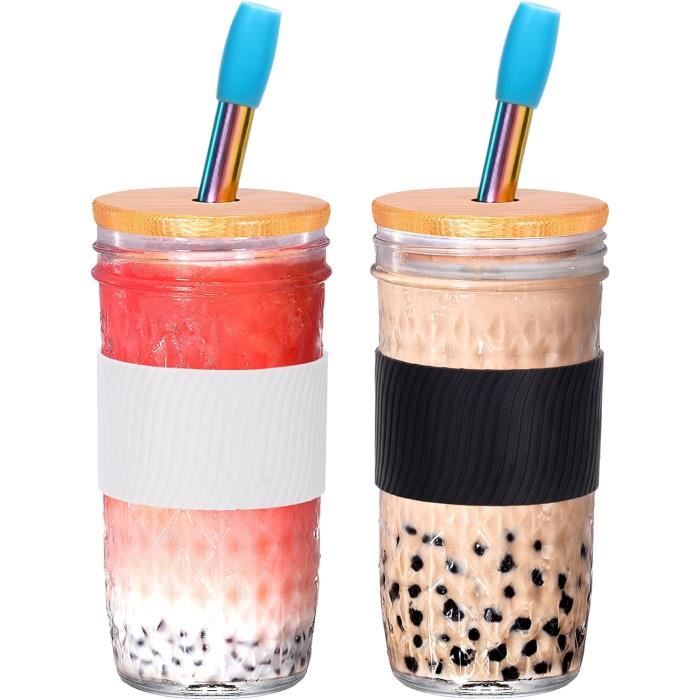 Verre A Eau Bubble Tea Kit Livré Avec Couvercle Et Paille En Inox ...