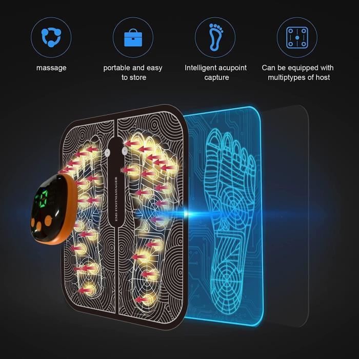 Massage Des Pieds, Ems Foot Massage Pad, Tapis Électrique Portatif De ...