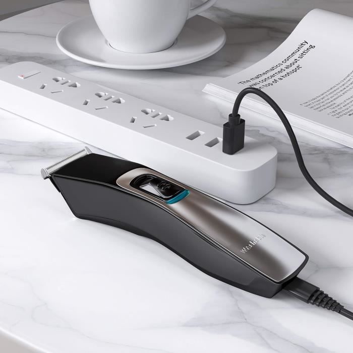 Tondeuse Cheveux Hommes, Tondeuse Barbe Sans Fil Rechargeable Avec câble USB et 4 peignes, IPX7 ...