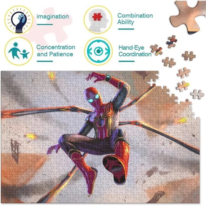 Puzzle Spider Fly Man en Bois - 500 Pièces - Jeu de Puzzle Carré ...