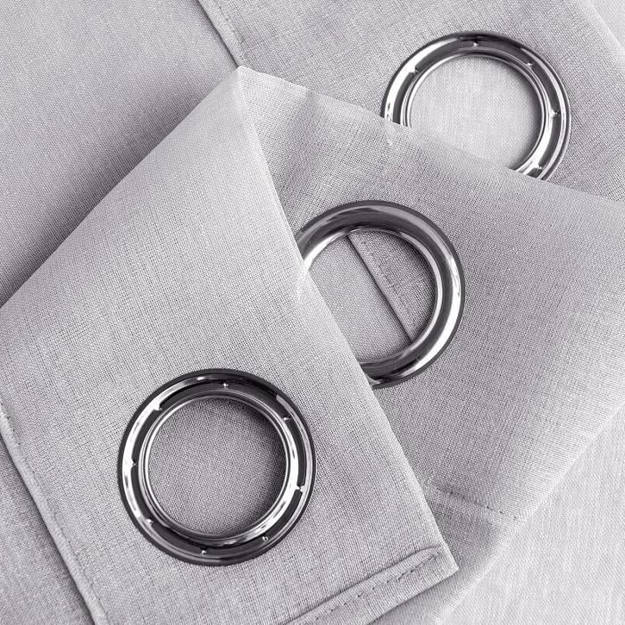 Lot De 2 Rideaux Voilage À Oeillet Rideau Semi-Transparent Intérieurs ...