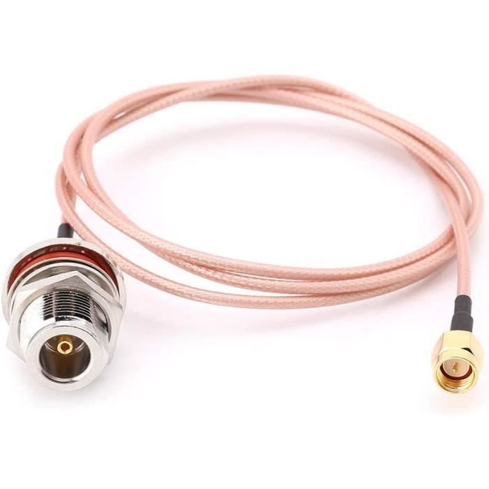 N Femelle cloison vers SMA fiche mâle RG316 Pigtail câble RF câbles coaxiaux Cavalier câble ...