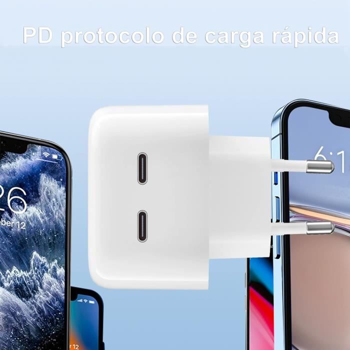 D.Square Chargeur Rapide Usb Double Pd 35 W Type C Blanc 2 Ports ...