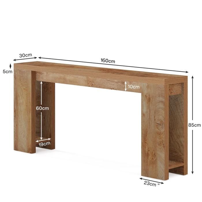 Table console 160x30 cm EVRYAE - design extra long et compact, style ...
