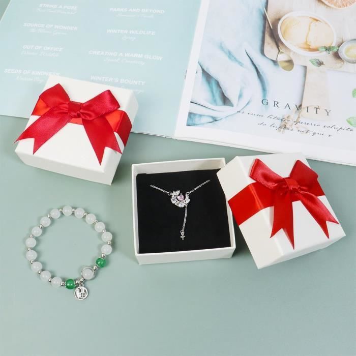 Lot De 2 Boîtes Cadeaux À Bijoux - 7,5 × 7,5 × 3,5 Cm - Petite Boîte ...