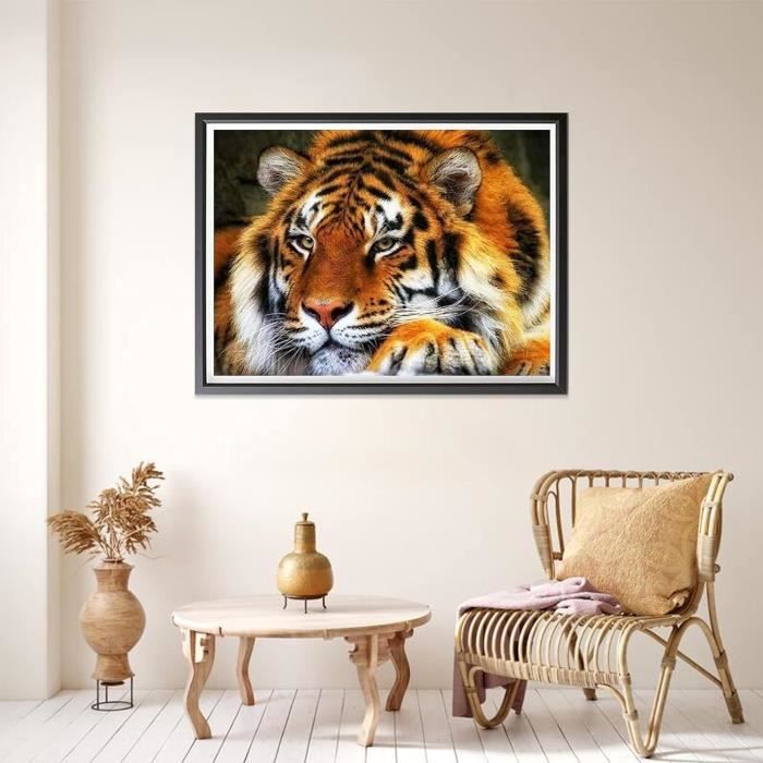 Diy 5D Diamond Painting Kit Complet Tigre Jungle, Broderie Diamant Peinture Dominateur Animal ...