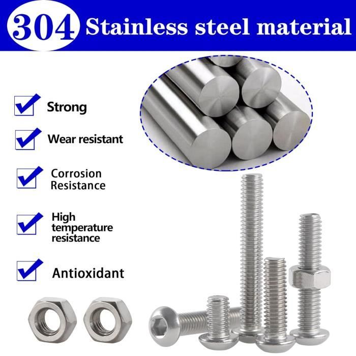 M4X10Mm Boulon 304Acier Inoxydable Visserie Inox Visserie (Boulons À ...