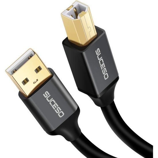 USB Printer Cable 2 Metres 2.0 A Male to USB B Scanner Cord Printer ...