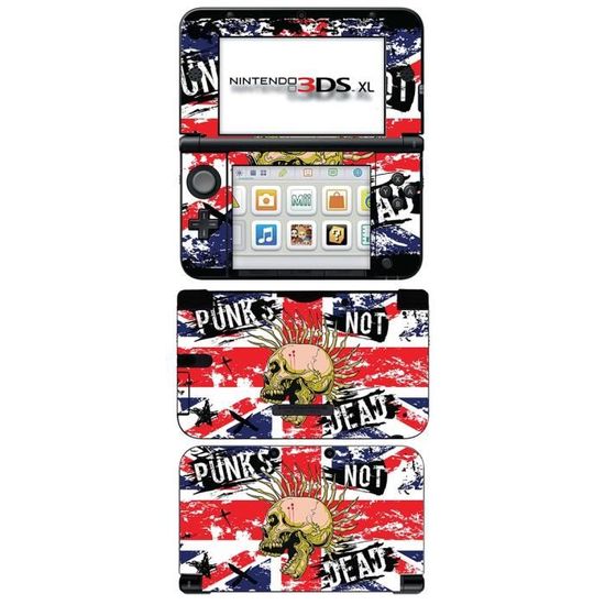 Skin Stickers pour nintendo 3DS XL (Sticker : Punks not dead ...