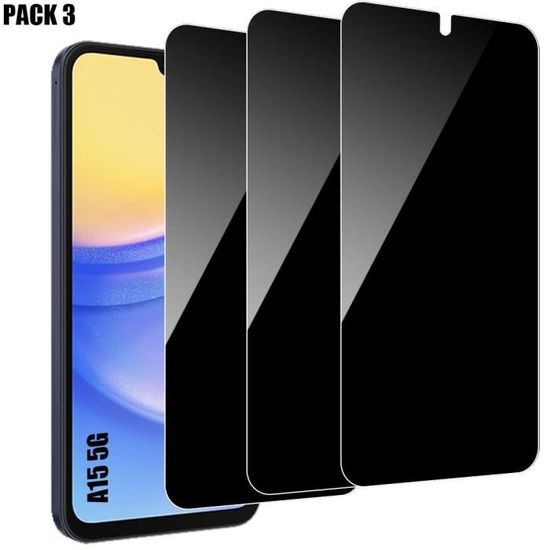3 Verre Trempé Anti Espion Pour Samsung Galaxy A15 5g 4g Vitre