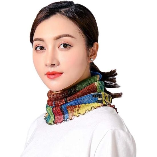 Foulard Femme Tour De Cou Soie Imitation Protection Solaire Printemps ...