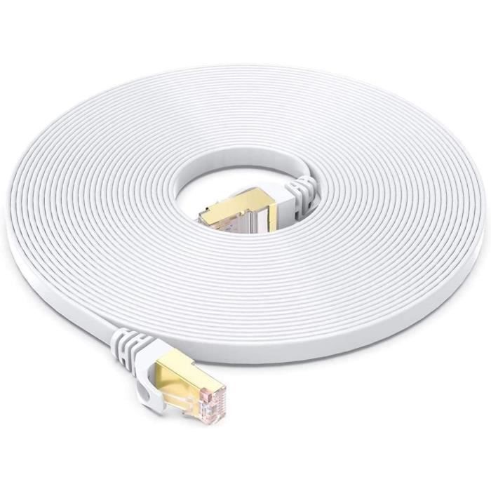 Câble Ethernet Cat 8 4M, Câble Réseau LAN Gigabit RJ45 Plat Haute ...