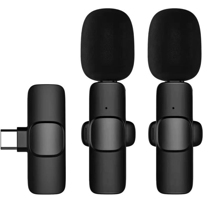 Mini-Micro Lavalier à Pince sans Fil Micro omnidirectionnel 2 émetteur ...