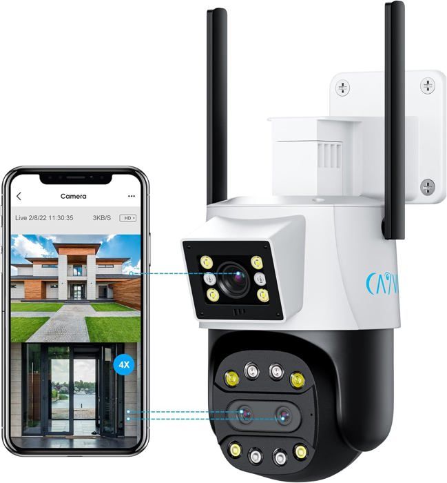 Camera Surveillance WiFi Exterieure PTZ Caméra IP Extérieur/Intérieur ...