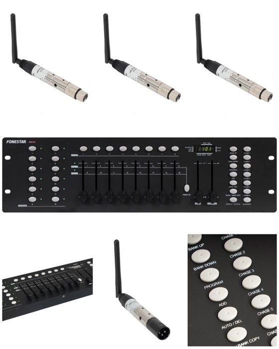 Contrôleurs DMX Éclairage et effets Table DMX 512 avec 192 canaux ...