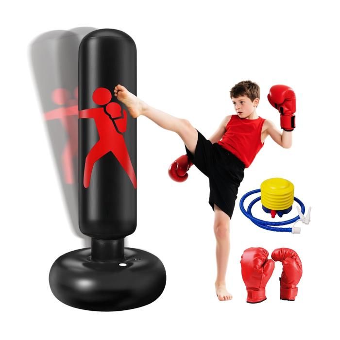 Sac de Frappe Enfant 160cm avec Gants et Pompe Punching Ball Enfants ...