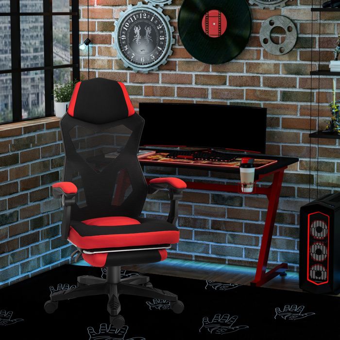 Chaise de bureau gaming 58x63x112-122 cm EVRYAE - dossier inclinable et ...