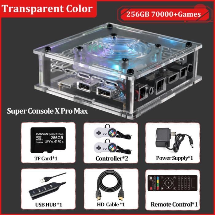 256 Go filaire blanc-UE-Console de jeux vidéo rétro X Pro Max avec WiFi ...