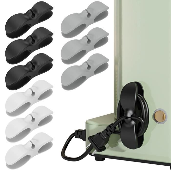 Attache Cable,9 Pièces Rangement Cable Attache Cable Adhesif Kit Cable ...