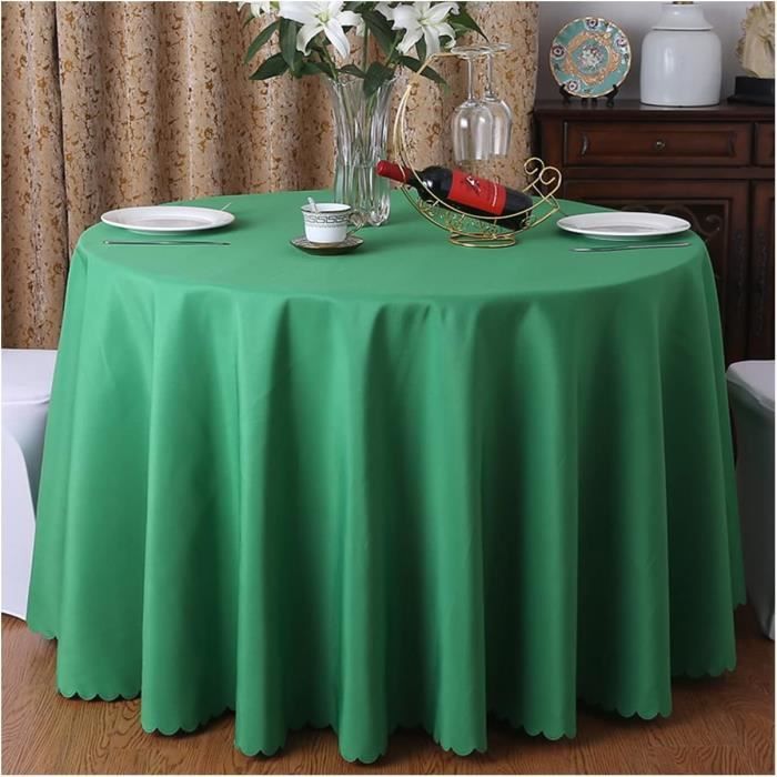 Nappe Ronde Maison Hôtel Jupe De Table De Banquet Vert 180Cm De ...