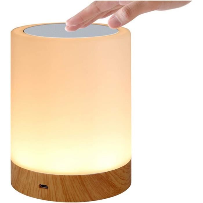 Veilleuse LED,Lampe de Chevet avec Contrôle Tactile et USB Rechargeable,Lampe Nuit avec Commande ...